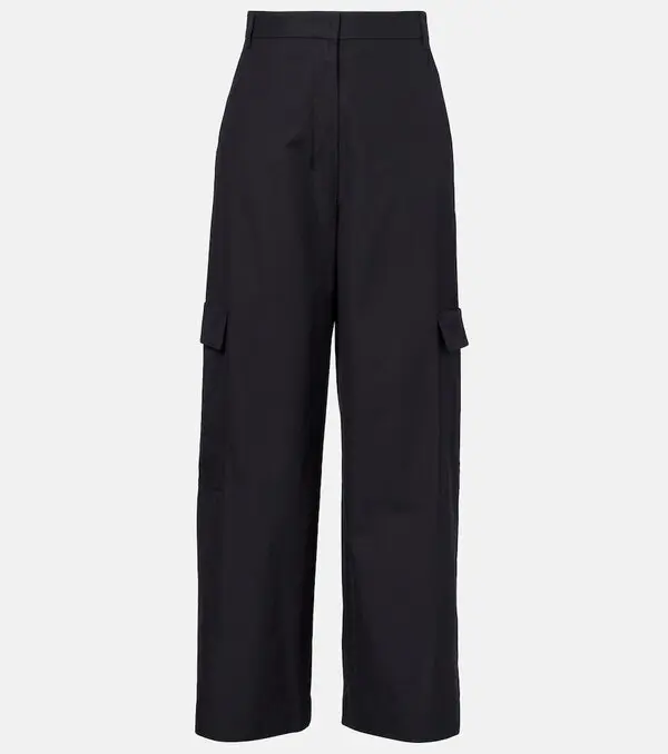 Max Mara Gloria High-rise Cotton Cargo Trousers - Black
