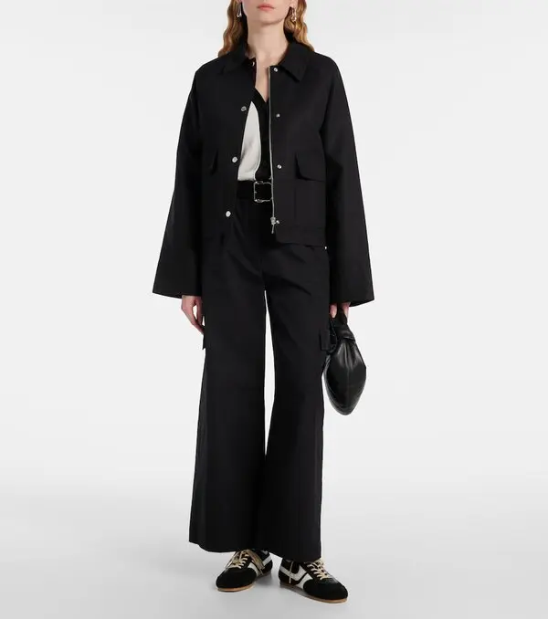 Max Mara Gloria High-rise Cotton Cargo Trousers - Black