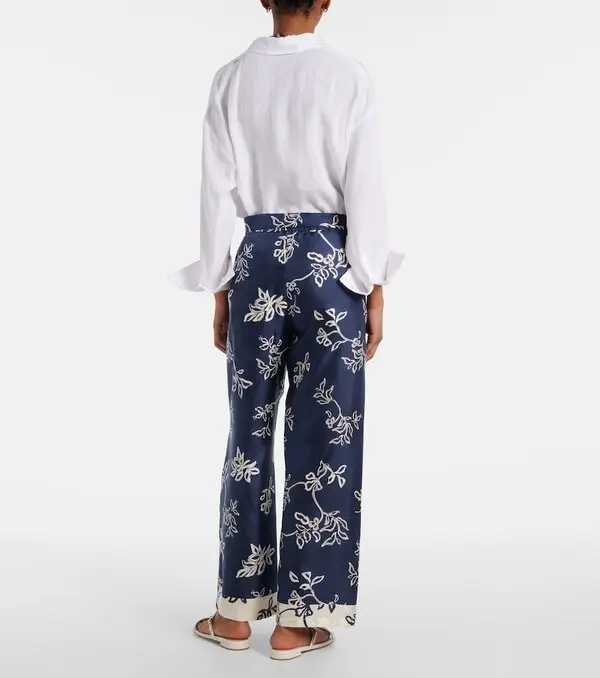 Max Mara Cinzia High-rise Silk Wide-leg Pants