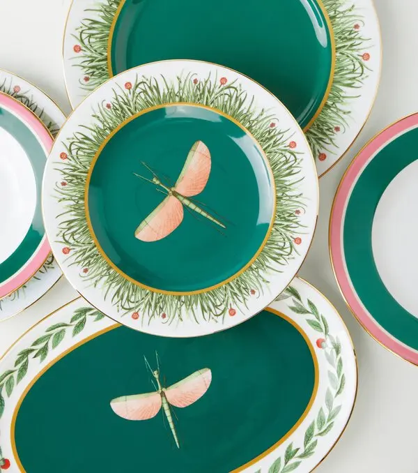La DoubleJ Libellula Porcelain Platter - Multicoloured