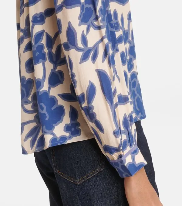 Velvet By Graham & Spencer Elda Printed Crepe Blouse