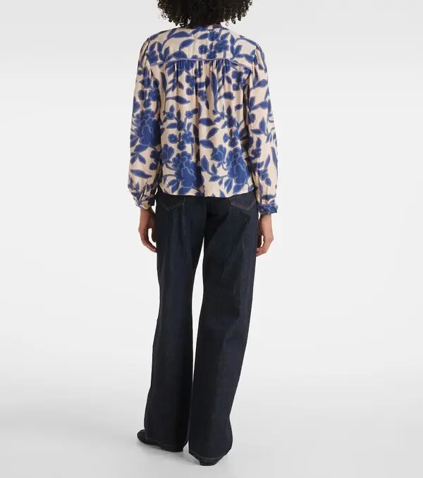 Velvet By Graham & Spencer Elda Printed Crepe Blouse
