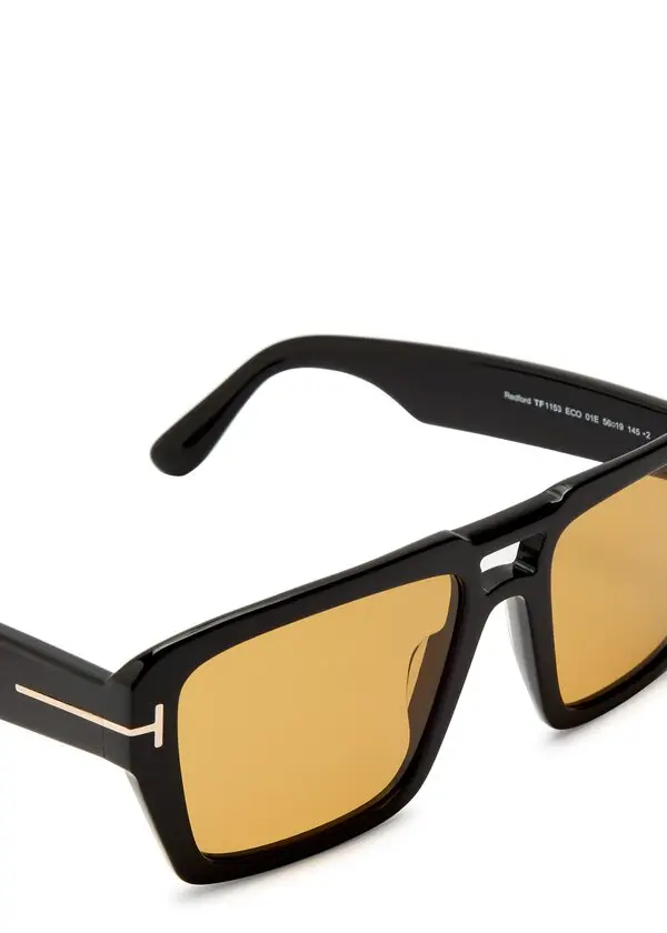 TOM FORD Redford Square Frame Sunglasses - Black