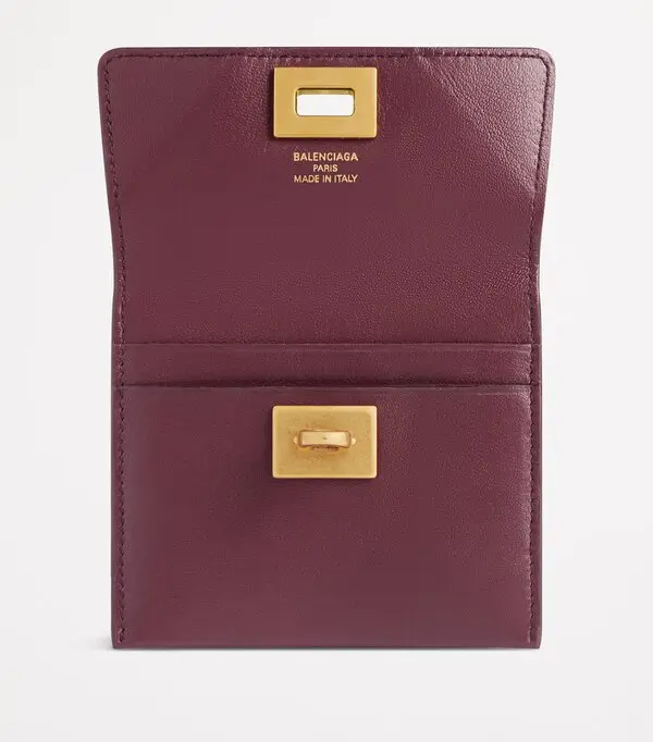 Balenciaga Calfskin Rodeo Card Holder - Red