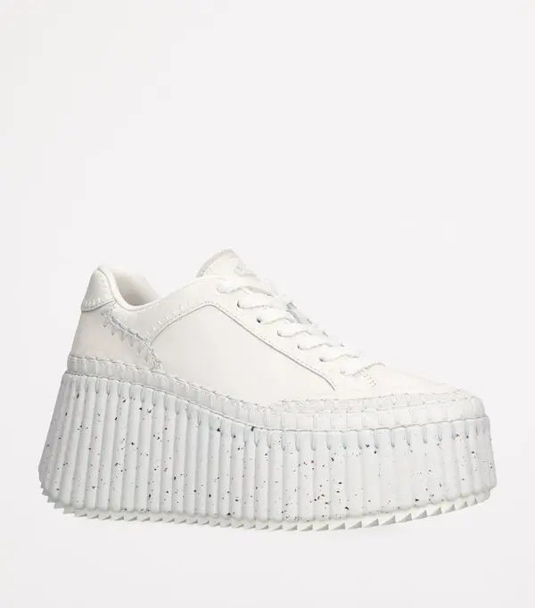 Chloé Leather Nama Runner Platform Sneakers - White