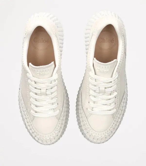 Chloé Leather Nama Runner Platform Sneakers - White