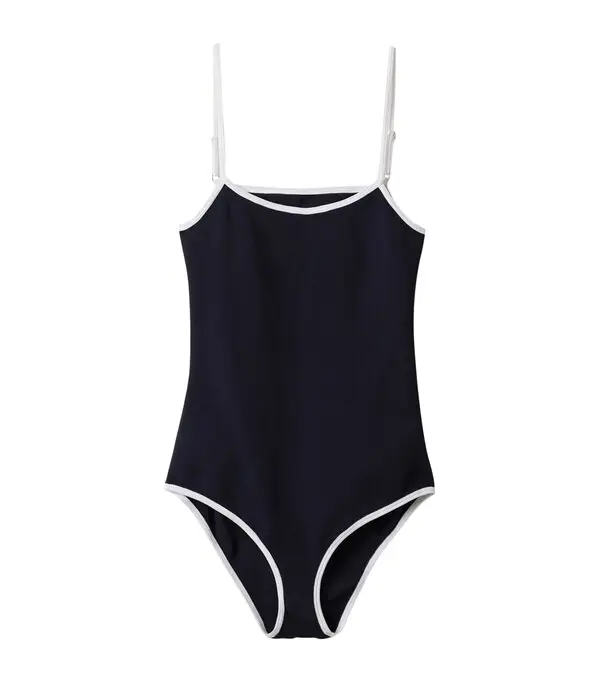 Miu Miu Technical-knit Open Back Swimsuit - Blue