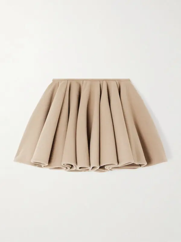 Alaïa Pleated Brushed Wool And Cashmere-blend Mini Skirt