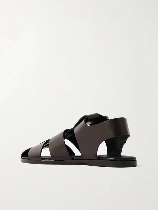AeydĒ Whit Leather Fisherman Sandals - Brown