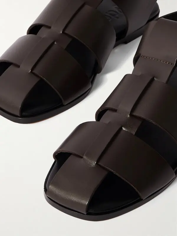 AeydĒ Whit Leather Fisherman Sandals - Brown