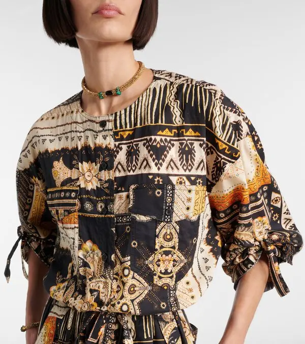 MARANT ETOILE Printed Cotton Romper - Multicoloured
