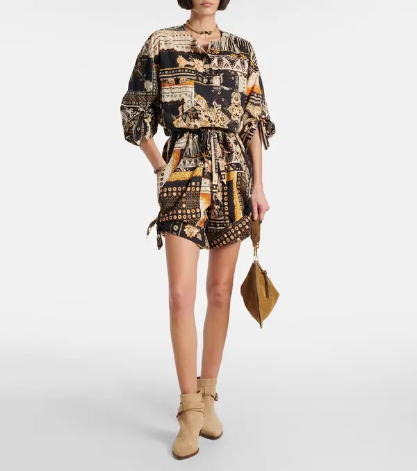 MARANT ETOILE Printed Cotton Romper - Multicoloured