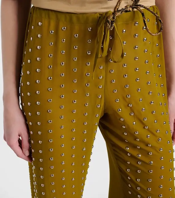 Dries Van Noten Embellished Straight Leg Trousers