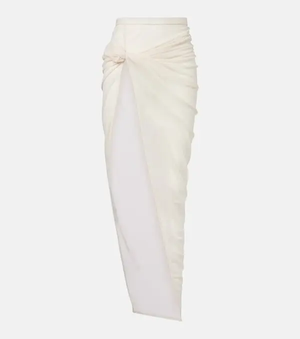 Rick Owens Edfu Maxi Skirt In Dove - Grey