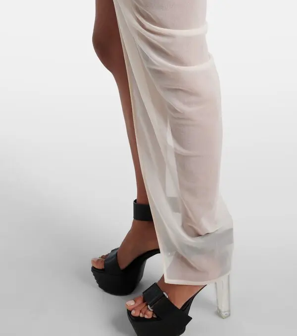 Rick Owens Edfu Maxi Skirt In Dove - Grey