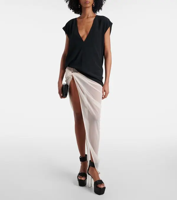 Rick Owens Edfu Maxi Skirt In Dove - Grey