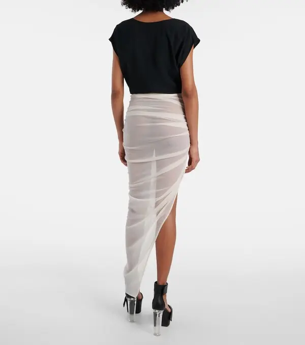 Rick Owens Edfu Maxi Skirt In Dove - Grey