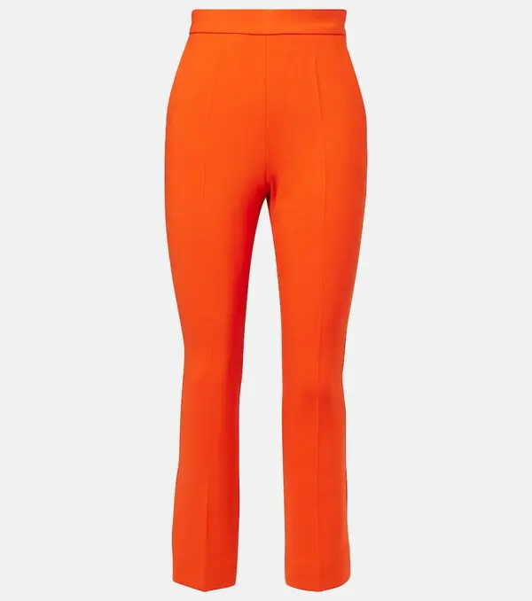 Max Mara Nepeta High-rise Wool-blend Straight Leg Pants - Red