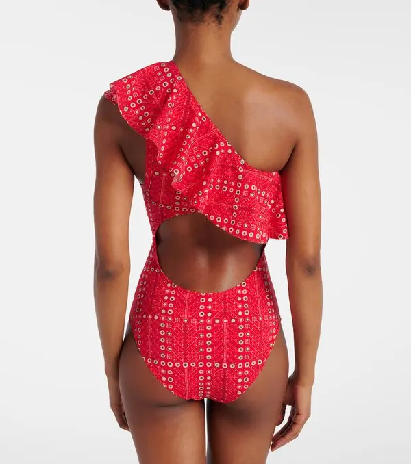 MARANT ETOILE Ruffled Printed Swimsuit