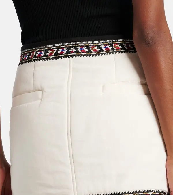 MARANT ETOILE Zeria Embroidered Cotton Miniskirt - White