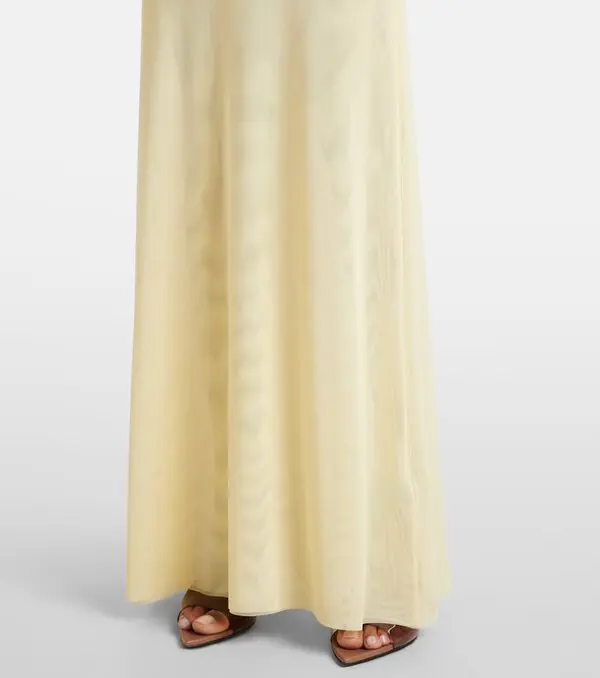 David Koma Semi-sheer Draped Gown - Yellow