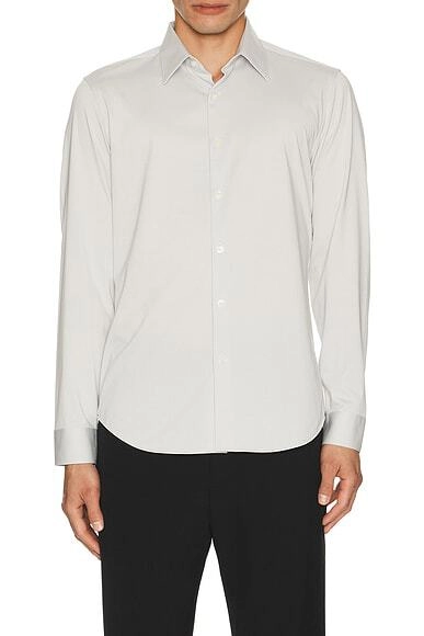 Theory Sylvain Structure Knit Shirt - Fog