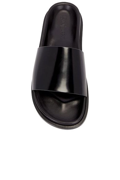 Saint Laurent Nichols Calfskin Leather Slide Sandal