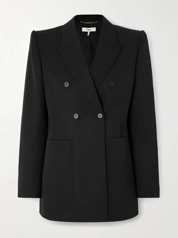 Chloé Double-breasted Wool Blazer - Black