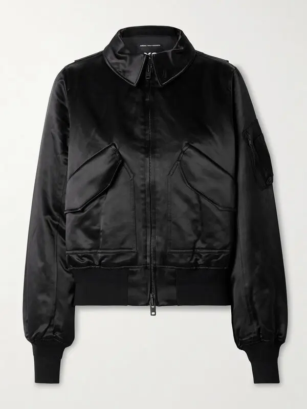 ADIDAS ORIGINALS Y-3 Padded Satin Bomber Jacket - Black