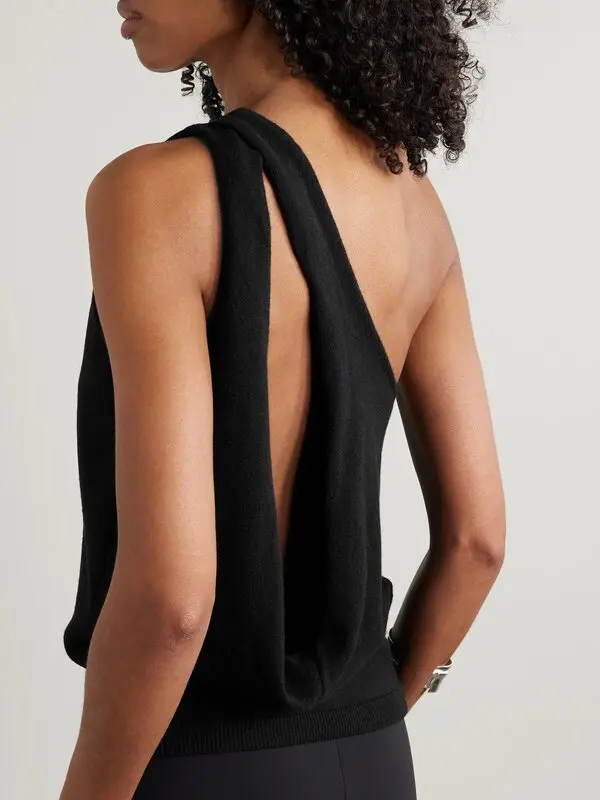 RÓHE One-shoulder Draped Merino Wool-blend Top