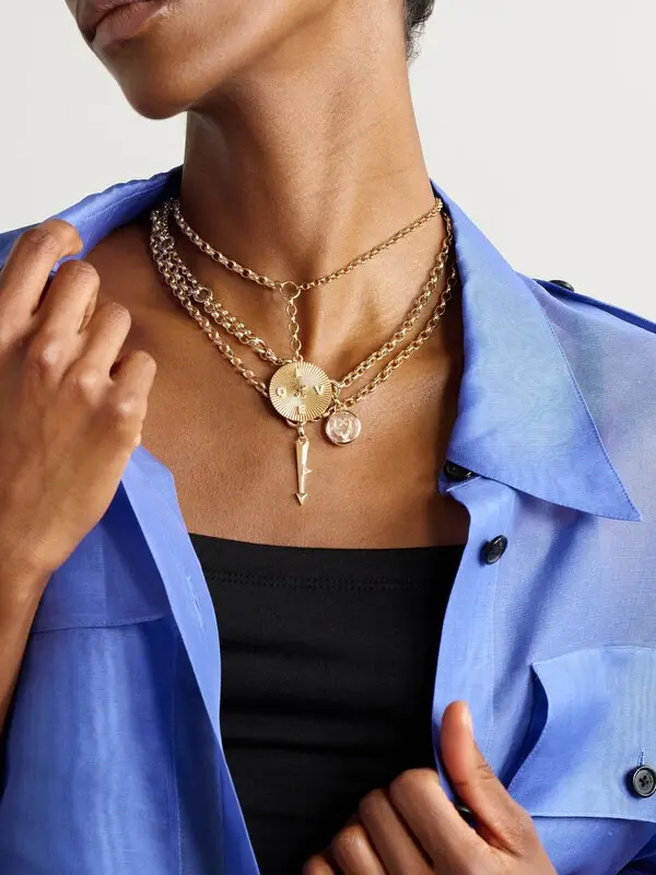 FOUNDRAE 18-karat Diamond Arrow Pendant
