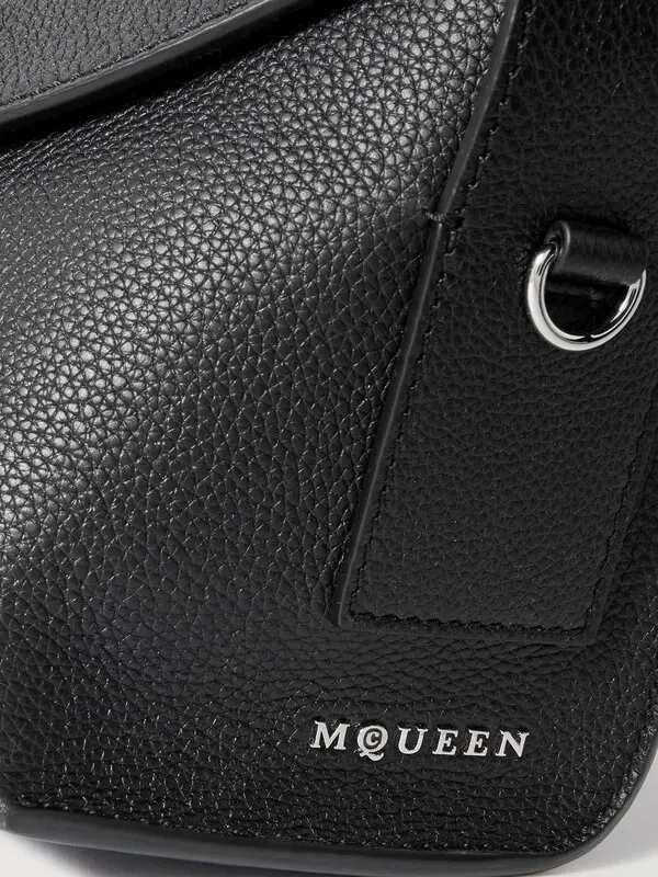 Alexander McQueen T-bar Sling Textured-leather Shoulder Bag
