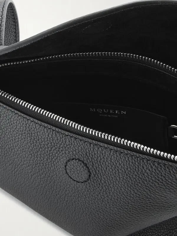 Alexander McQueen T-bar Sling Textured-leather Shoulder Bag