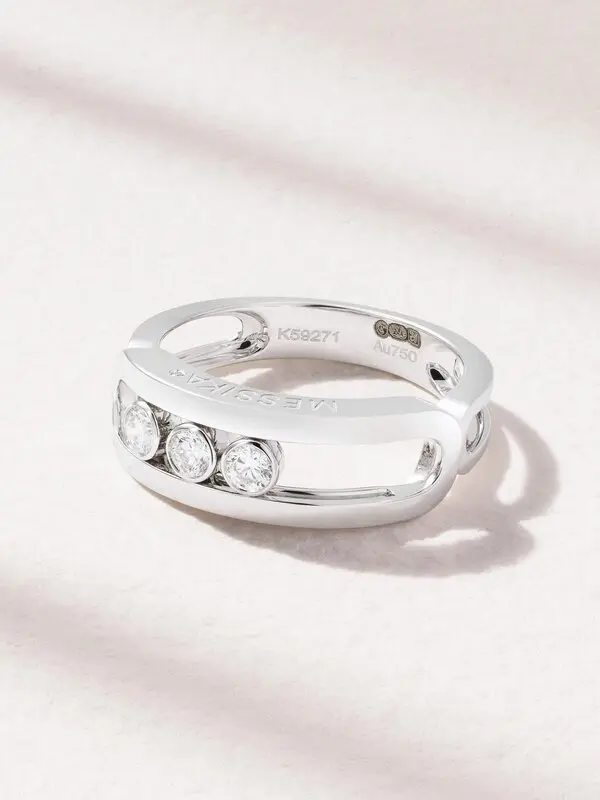 Messika Move Classique 18 Karat White Gold Diamond Ring - Silver