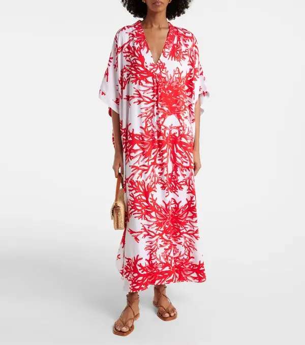 Melissa Odabash Vanessa Printed Kaftan - Red
