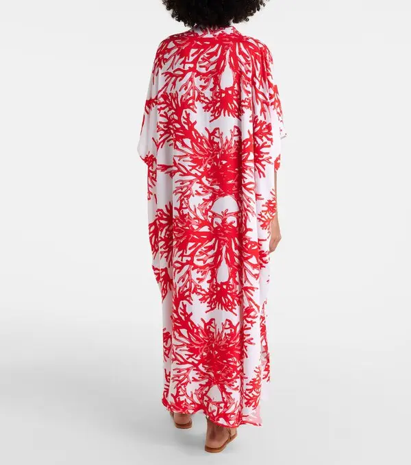 Melissa Odabash Vanessa Printed Kaftan - Red