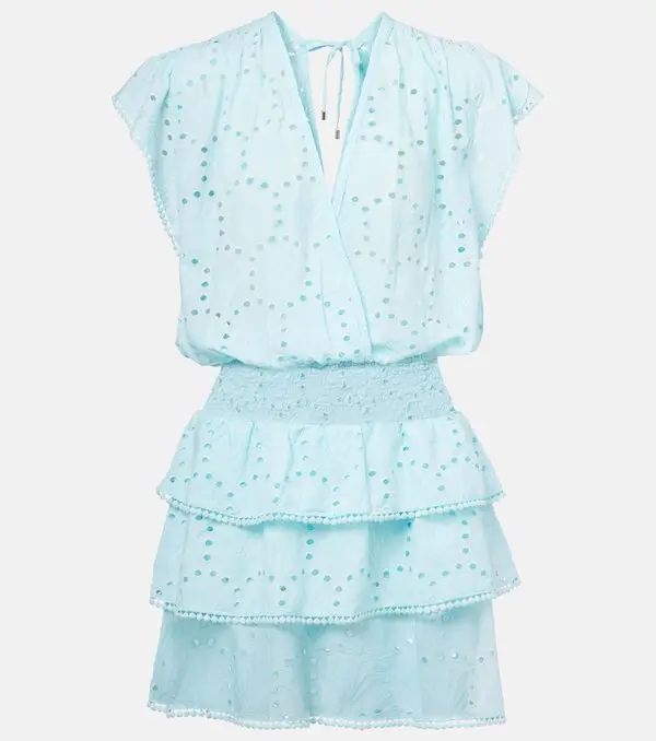 Melissa Odabash Jess Cotton Crochet Minidress - Blue