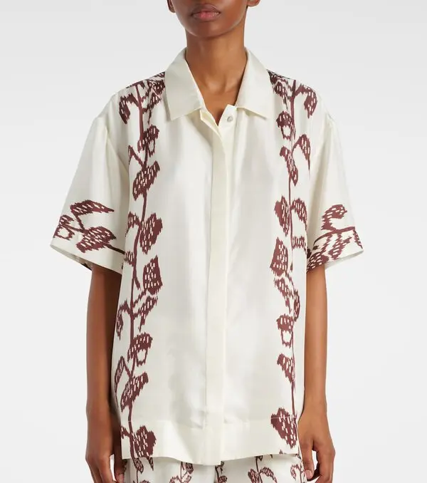 Asceno Montauk Silk Twill Shirt - Brown