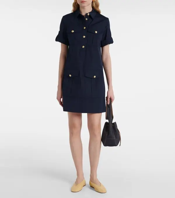 Veronica Beard Lucca Embellished Linen Shirt Dress