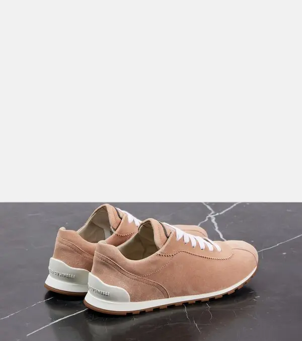 Brunello Cucinelli Monili Suede Sneakers - Orange