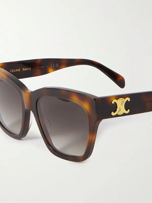 Celine Triomphe Square-frame Acetate Sunglasses - Tortoiseshell