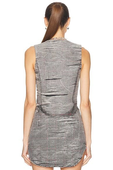 DIESEL® Sleeveless Tank Top With Houndstooth Overlay