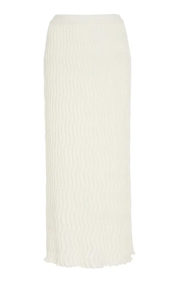 Bottega Veneta Ribbed Wool Midi Skirt - Multi