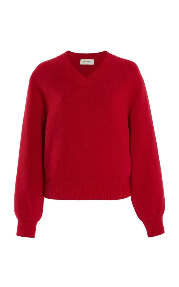 HIGH SPORT Veronica Cotton Sweater - Red