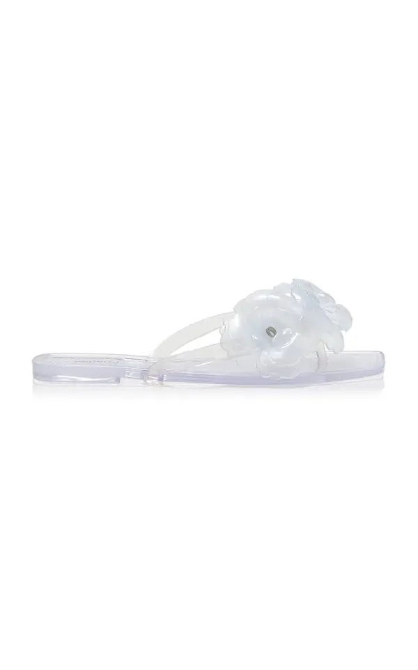 Coperni Flower-embellished Flip Flops - Clear