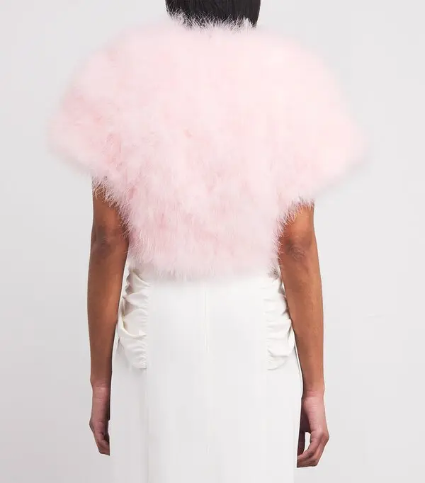 YVES SALOMON Feather Bolero Jacket - Pink