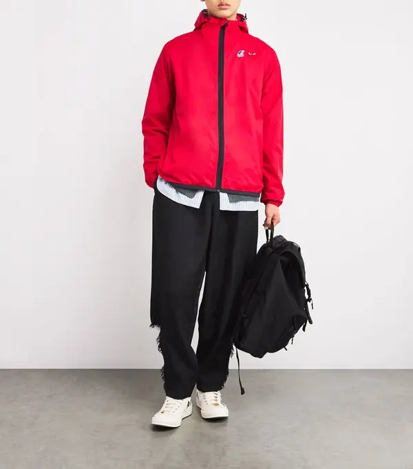 Play Comme Des Garcon X K-way Water-resistant Hooded Jacket - Red