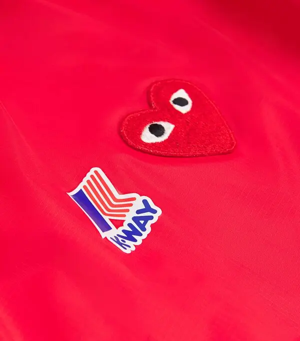Play Comme Des Garcon X K-way Water-resistant Hooded Jacket - Red