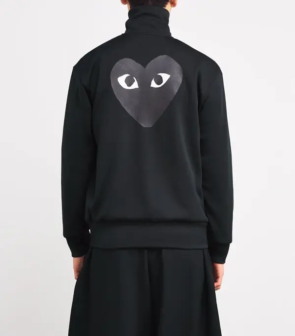 Play Comme Des Garcon Zip-up Heart Sweatshirt - Black