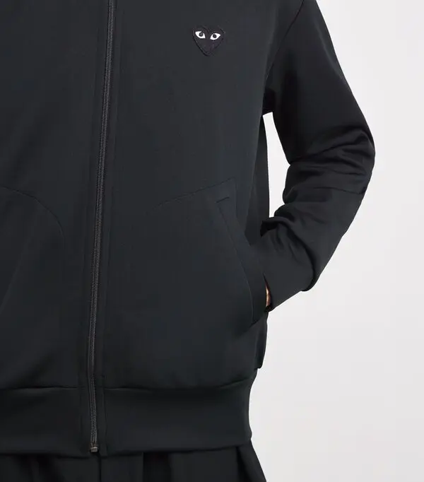 Play Comme Des Garcon Zip-up Heart Sweatshirt - Black
